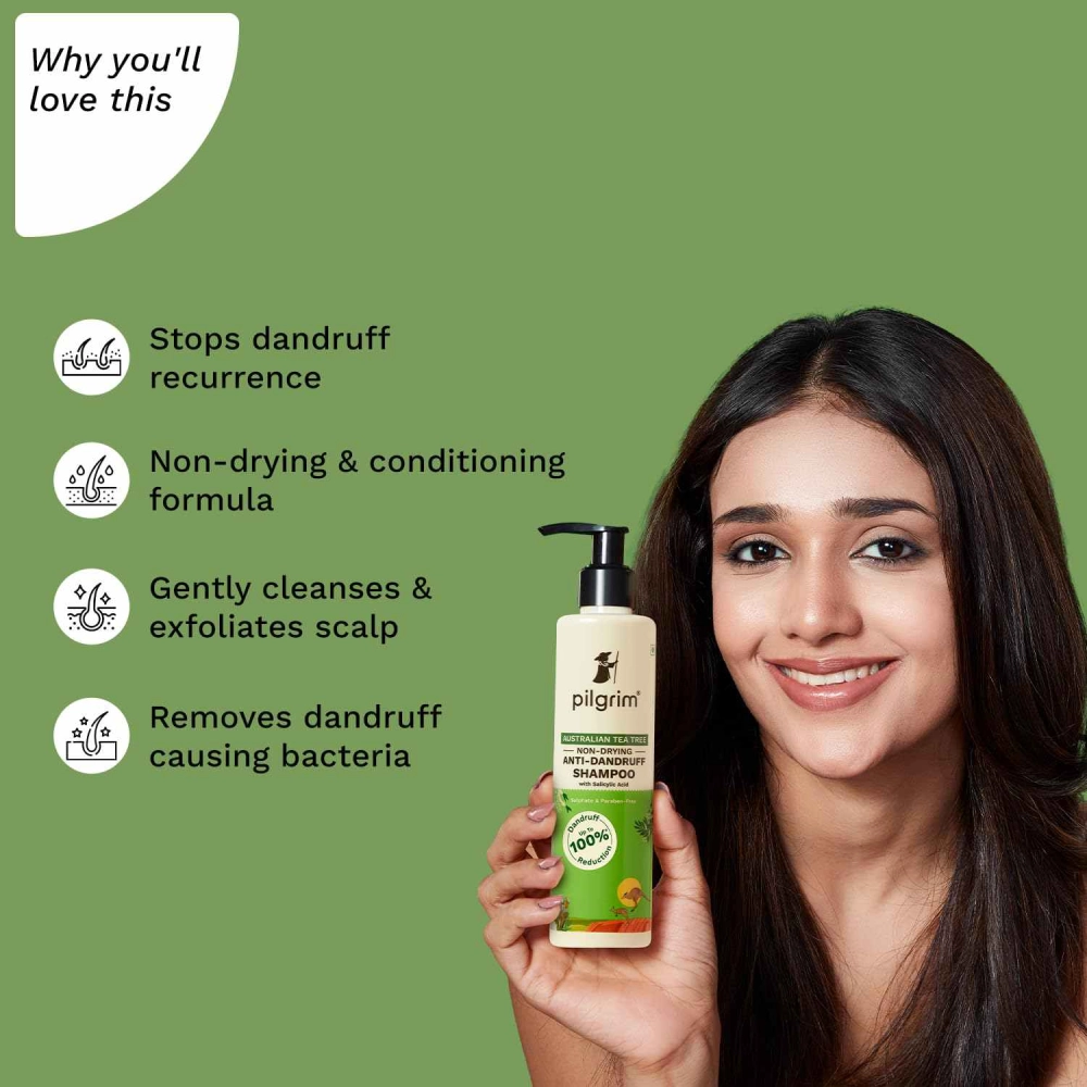 Buy Pilgrim Australian Tea Tree Non-Drying Anti-Dandruff Shampoo 200ml ...